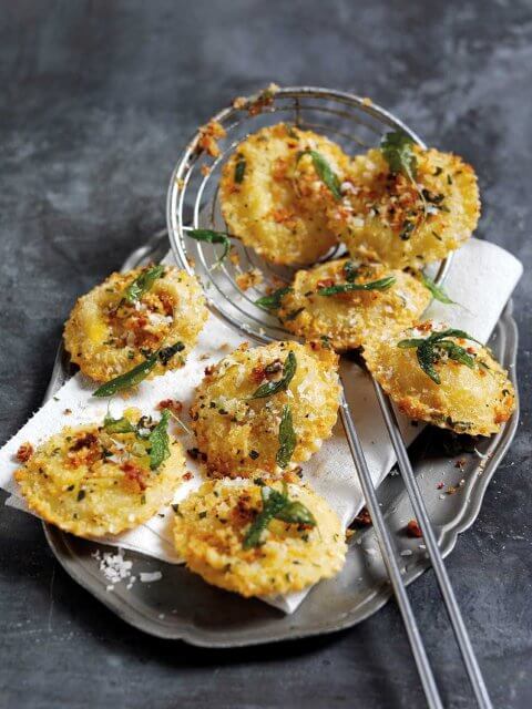 Crispy Ravioli With Parmigiano Reggiano and Sage - Elle Gourmet