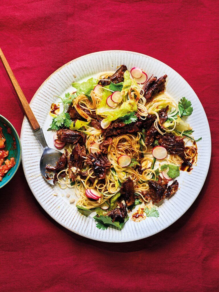 Gochujang Short Ribs With Rice Noodle Salad - Elle Gourmet