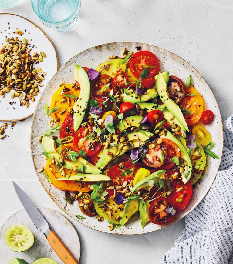 Heirloom Tomato and Avocado Salad - Elle Gourmet