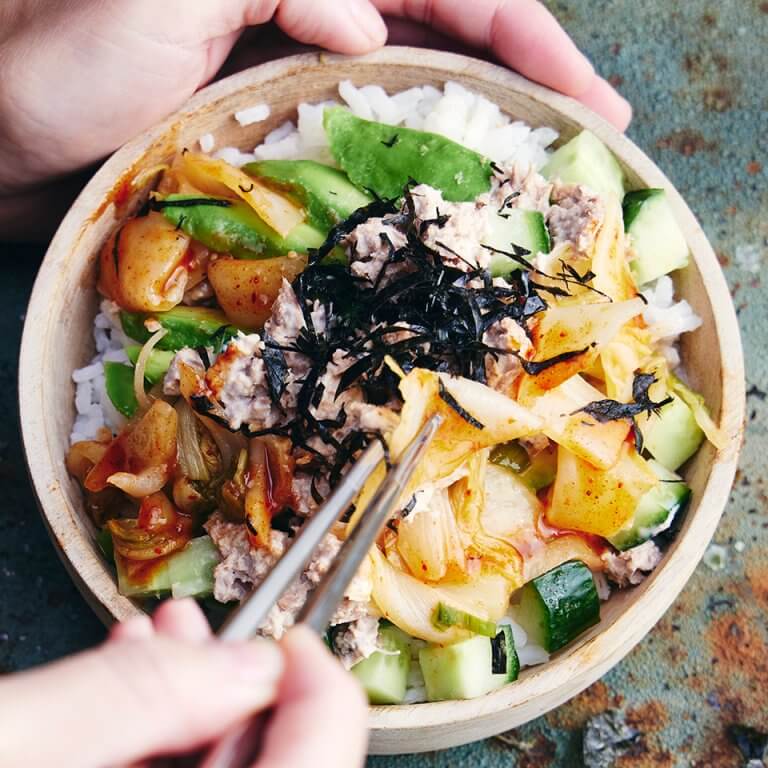 Korean Tuna Salad Rice Bowl - Elle Gourmet