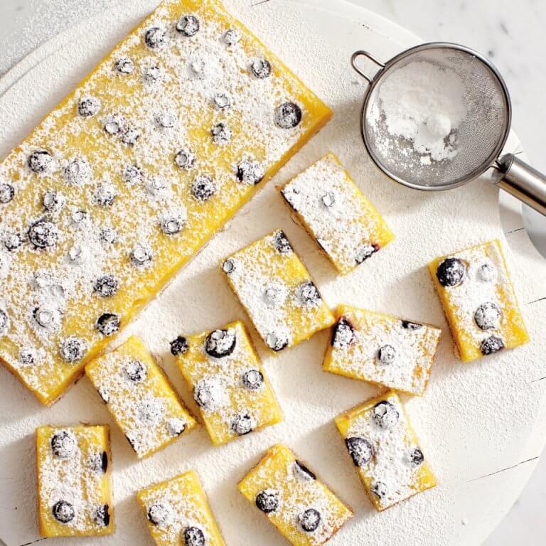 Anna Olson's Lemon Blueberry Bars Recipe | ELLE Gourmet