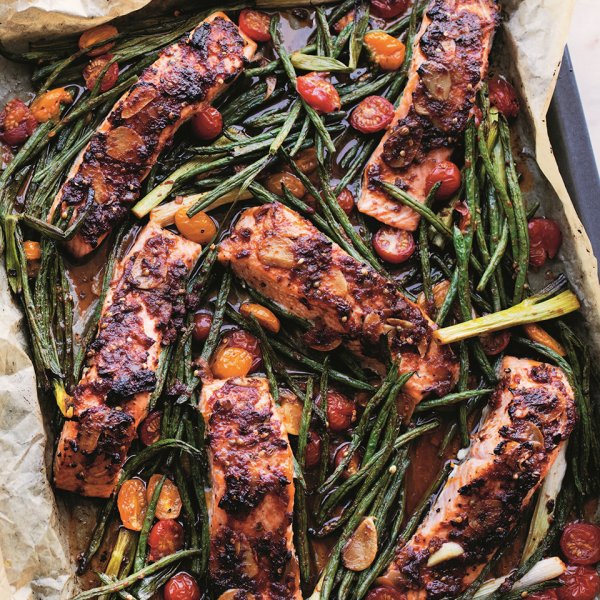 Ottolenghi Sheet Pan Salmon Puttanesca Recipe